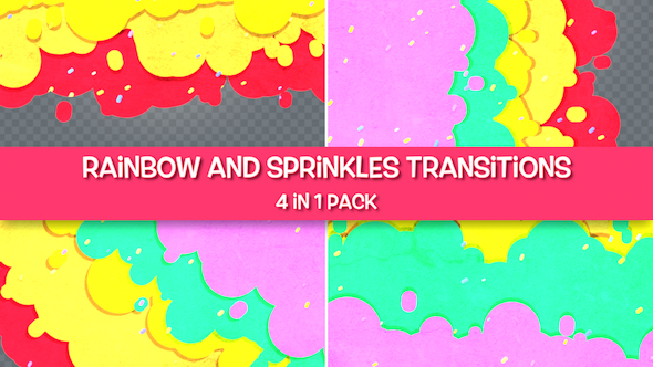Rainbow and Sprinkles Transitions Pack, Motion Graphics | VideoHive