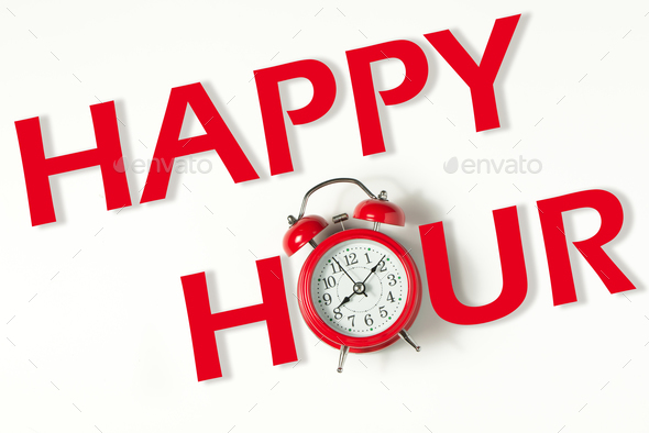 Happy hour with classic clock Stock Photo by kenishirotie | PhotoDune