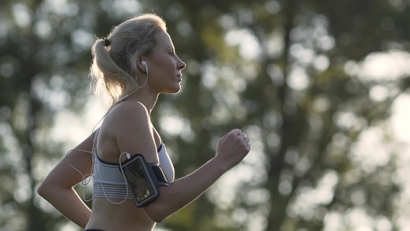 Girl Running at Sunrise, Stock Footage | VideoHive