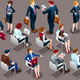 Isometric People Businessmen 3D Icon Set Vector Illustration, Vectors