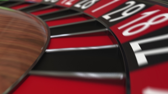 Casino Roulette Wheel Ball Hits 34 Thirty-four Red, Motion Graphics