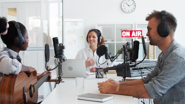 Talk with Singer in Broadcast Studio, Stock Footage | VideoHive