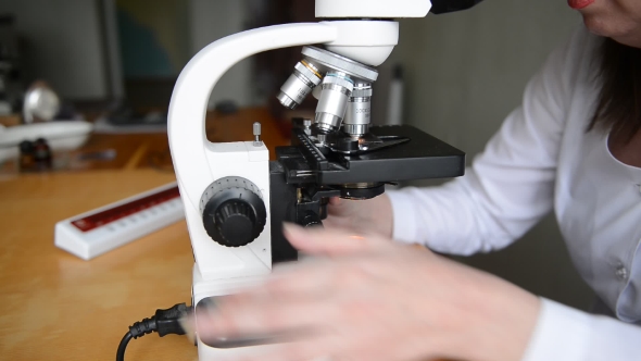 Shot of a Microscope at Laboratory, Stock Footage | VideoHive