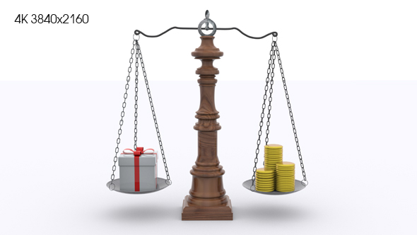 Scale - Gift and Money Balance Concept, Motion Graphics | VideoHive