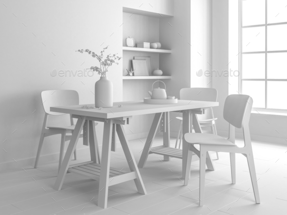 white interior design 3D rendering Stock Photo by hemul75 | PhotoDune