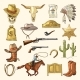 Colored Illustrations of Wild West Symbols, Vectors | GraphicRiver