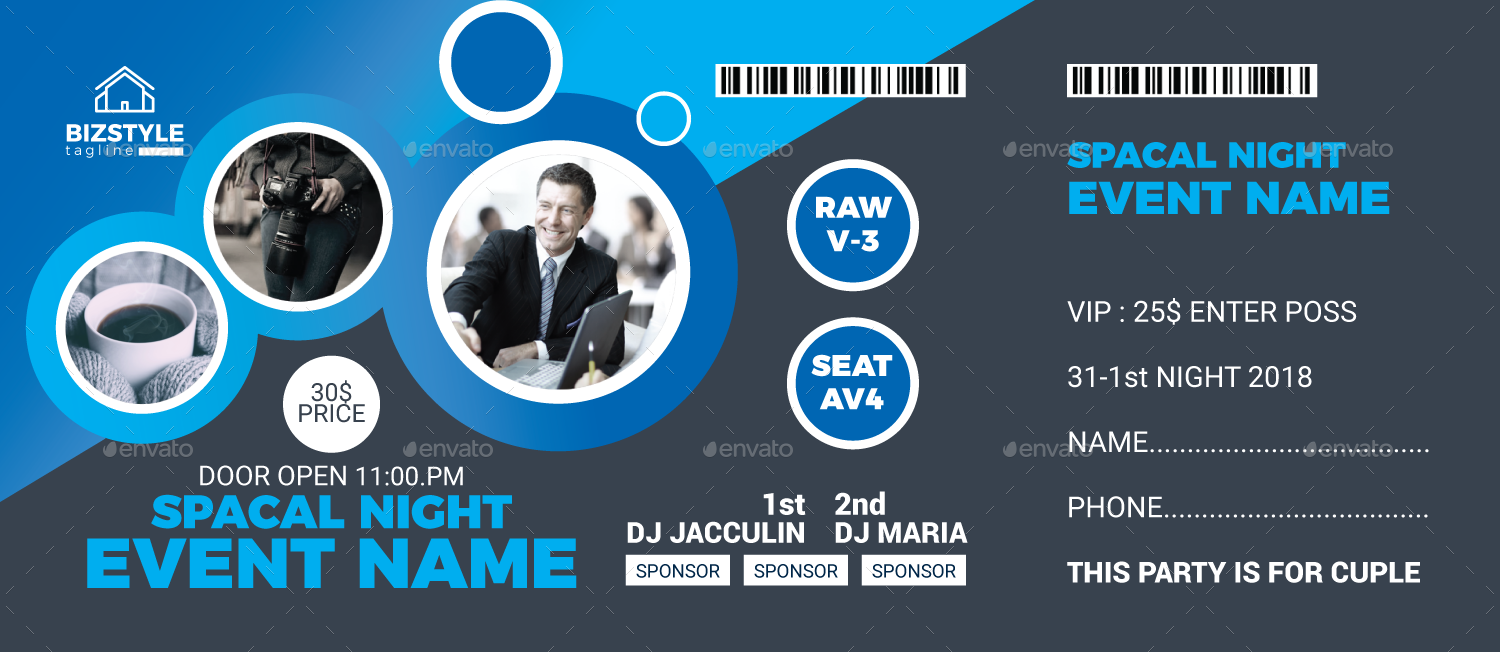 Event Ticket, Print Templates | GraphicRiver