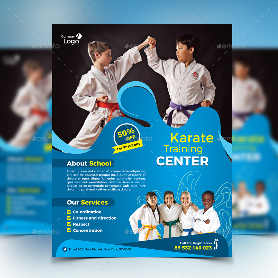 Kids Karate Training Flyer, Print Templates | GraphicRiver