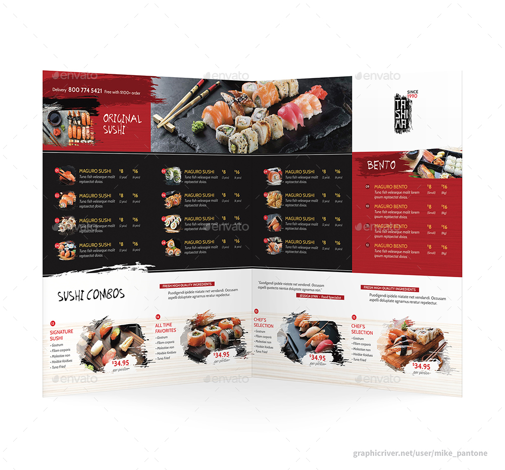Sushi Restaurant Print Bundle 3, Print Templates | GraphicRiver