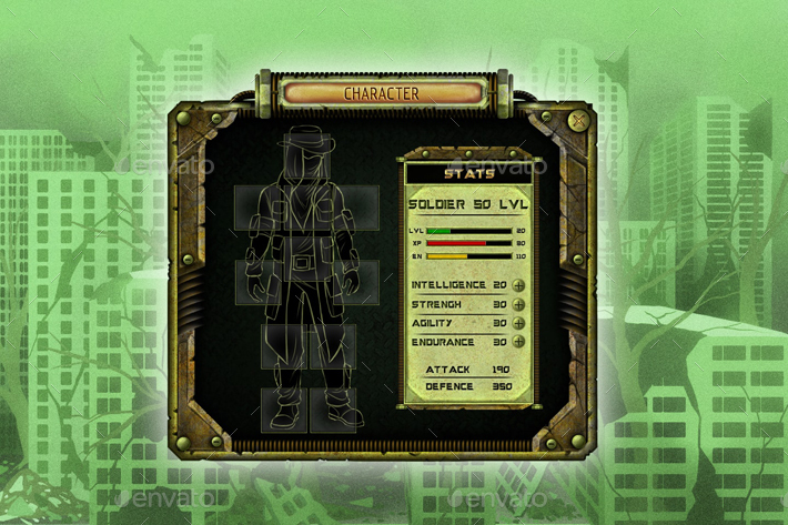 Post-Apocalyptic Game UI by craftpix_net | GraphicRiver Post-Apocalyptic Game UI by craftpix_net | GraphicRiver