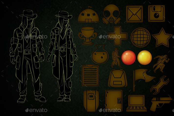 Post-Apocalyptic Game UI, Game Assets | GraphicRiver