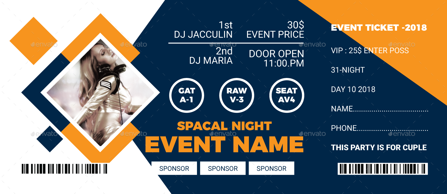 Event Ticket/Ticket, Print Templates | GraphicRiver