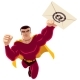 Superhero Flying E-mail, Vectors | GraphicRiver