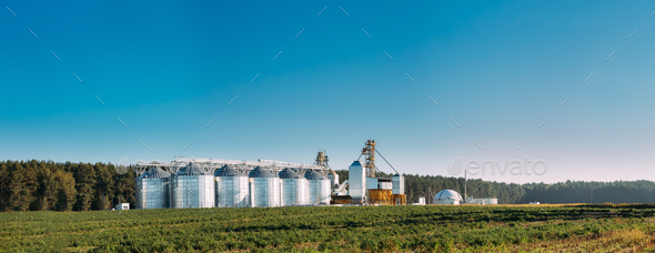 Modern Granary, Grain-drying Complex, Commercial Grain Or Seed S Stock ...