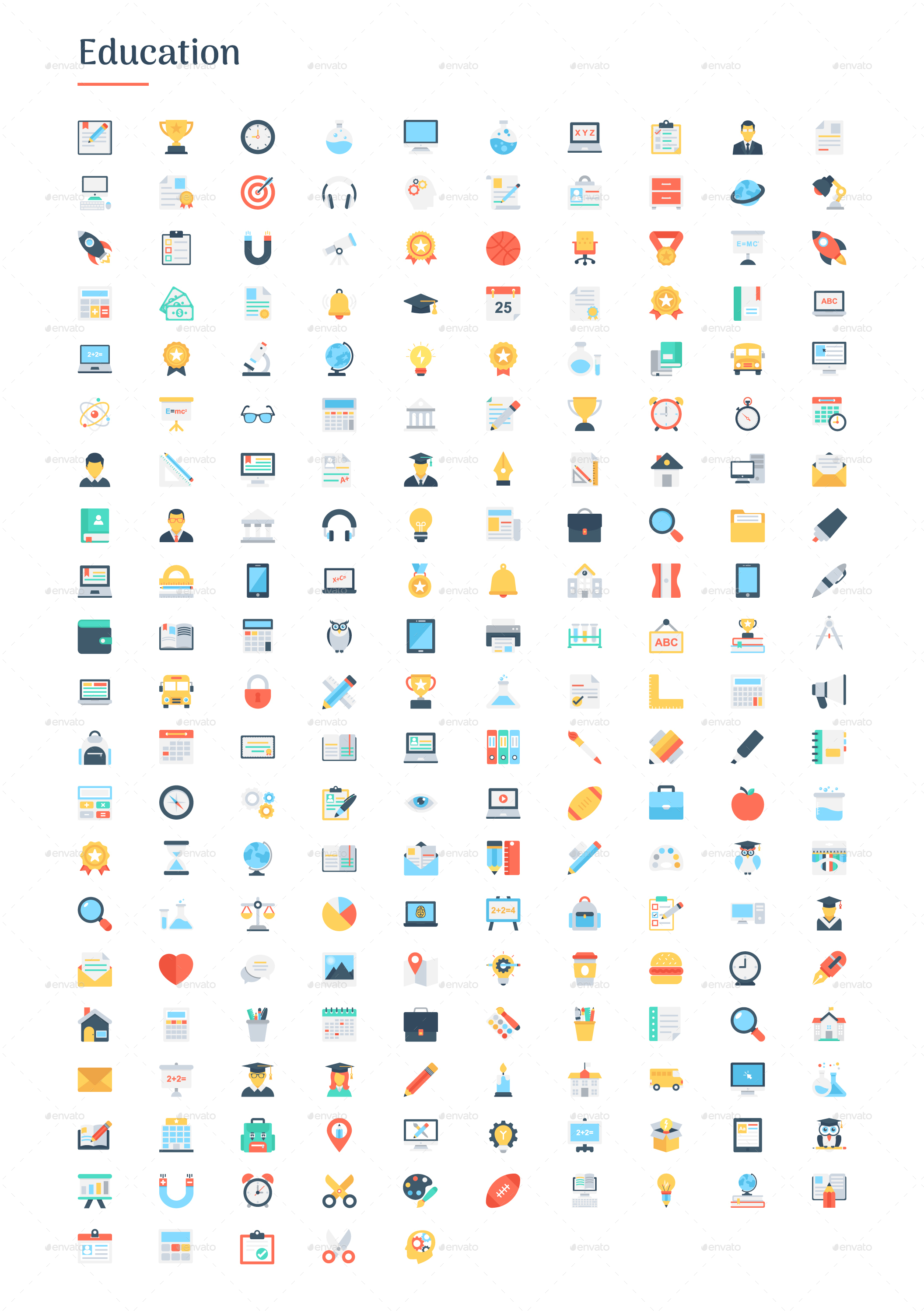 6150 Flat Icons Bundle, Icons | GraphicRiver