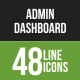 48 Admin Dashboard Green & Black Line Icons, Icons | GraphicRiver