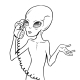 Alien Speaking on Phone Coloring Book Vector, Vectors | GraphicRiver