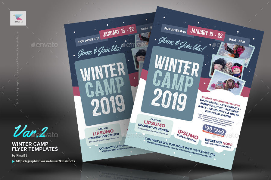 Winter Camp Flyer Templates, Print Templates | GraphicRiver