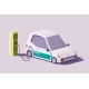 Vector Low Poly Electric Car, Vectors | GraphicRiver