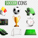 Soccer Icons Transparent Background Set by macrovector | GraphicRiver