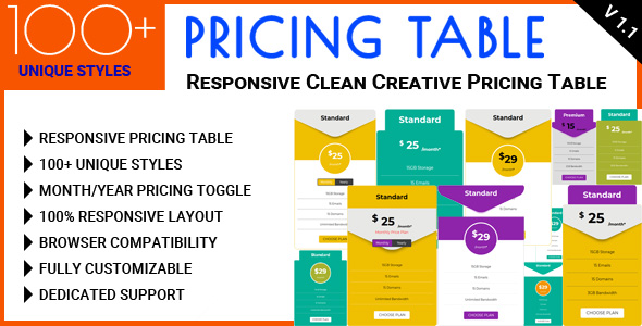 Pricing Table - Responsive Clean Creative Pricing Table by mgscoder Pricing Table - Responsive Clean Creative Pricing Table by mgscoder