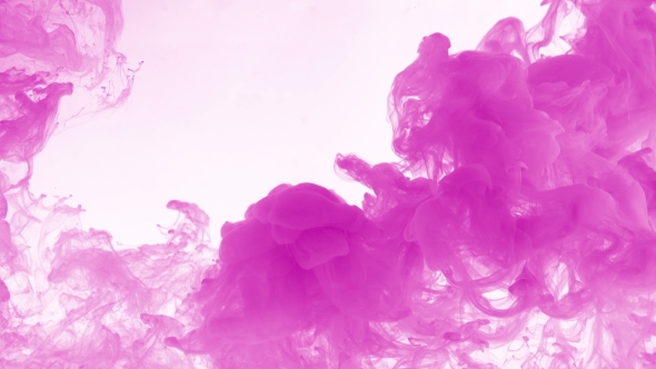 Pink Ink Dropped in Water on White Background, Stock Footage | VideoHive