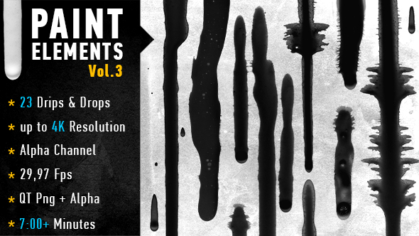 Paint Elements Vol.3 - Drips & Drops, Motion Graphics | VideoHive