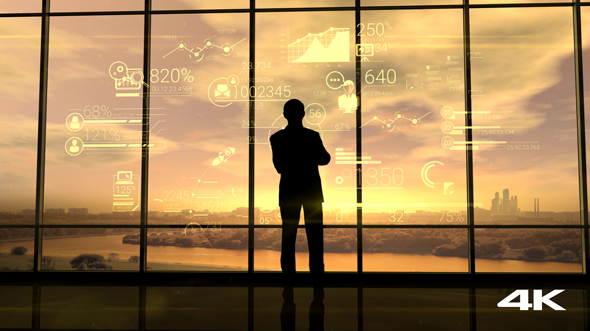 Corporate Infographics And Men In The Office, Motion Graphics | VideoHive