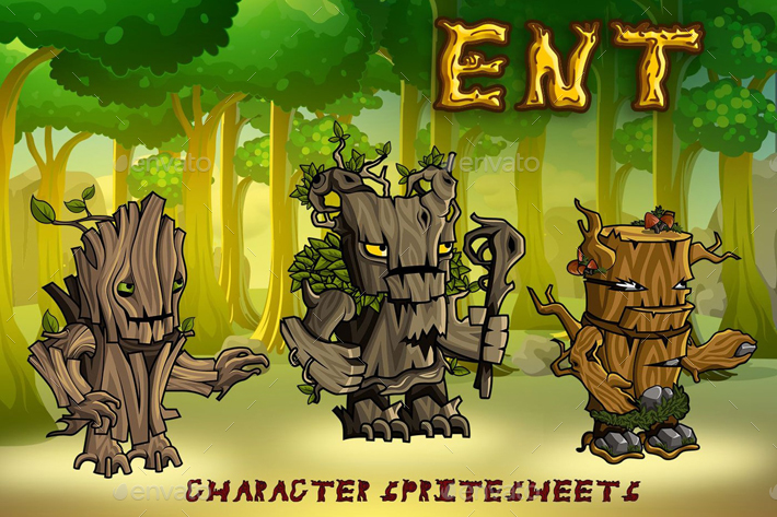 Ent 2D Game Character Sprite Sheet, Game Assets | GraphicRiver