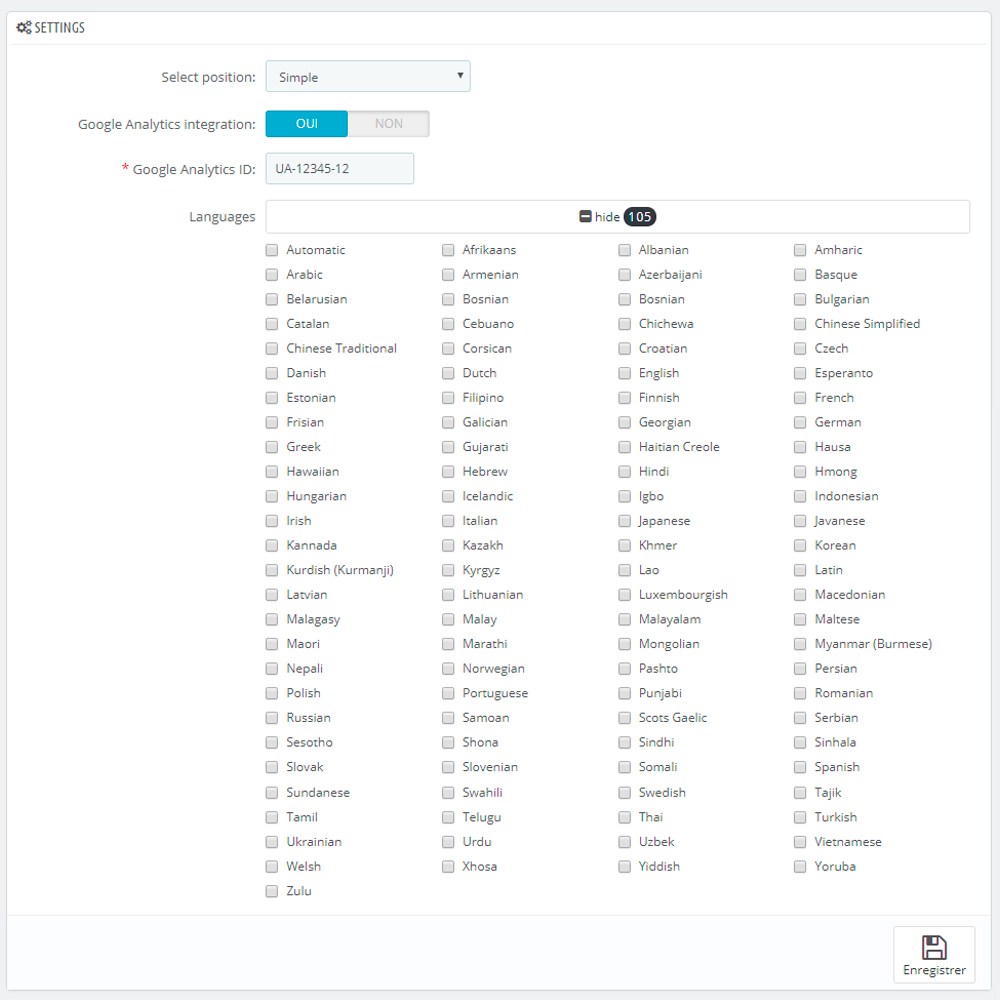 Google Translate 105 Languages & Google Analytics by Bonpresta | CodeCanyon