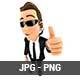 3D Security Agent Positive Pose with Thumb Up, Graphics | GraphicRiver