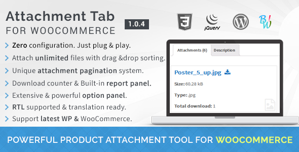 Attachment Tab For Woocommerce by xenioushk | CodeCanyon