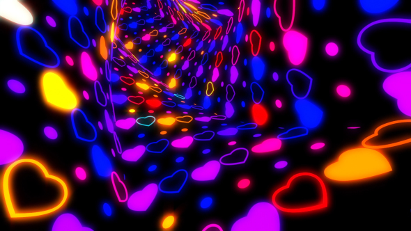 Heart Neon Tunnel, Motion Graphics | VideoHive