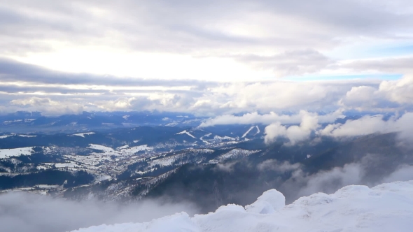 Snow Mountain Fog Winter, Stock Footage | VideoHive