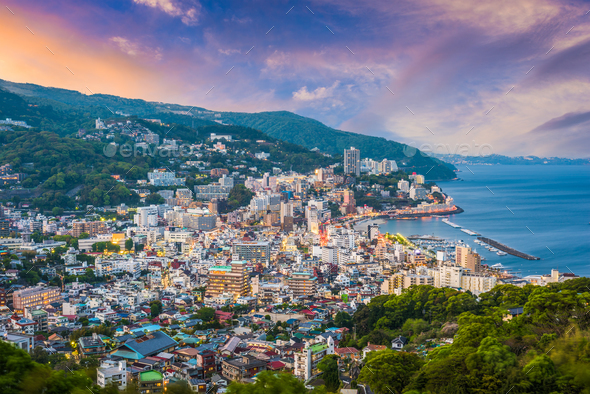 Atami, Japan Skyline Stock Photo by SeanPavone | PhotoDune