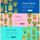 Banner Set with Home Plant Cacti, Vectors | GraphicRiver