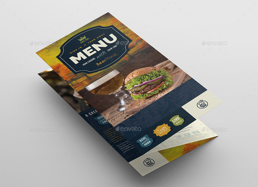 Tri-Fold Pub Menu Template, Print Templates | GraphicRiver