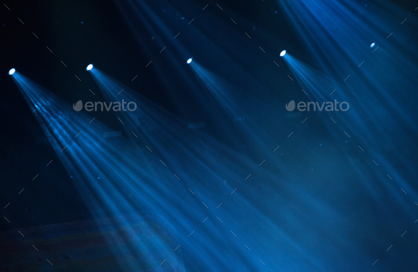 Blue stage lights during a rock concert Stock Photo by salajean | PhotoDune