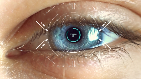 Biometric Retina Scanner Eye Scanning Futuristic Graphical Human, Stock ...