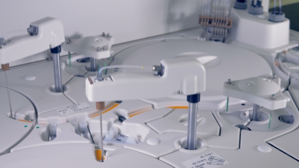 Modern Medical Laboratory Equipment. Automatic Machine Makes Blood ...