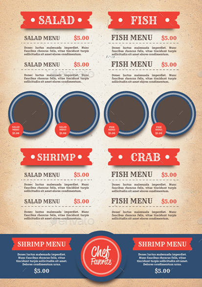 Seafood Menu, Print Templates | GraphicRiver