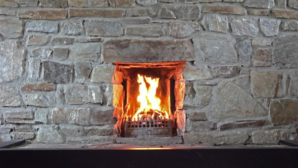Open Fire in Cottage Wall, Stock Footage | VideoHive