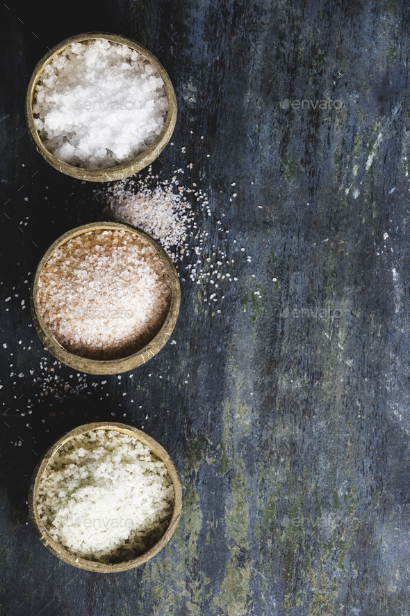 Different types of natural salt Stock Photo by klenova | PhotoDune