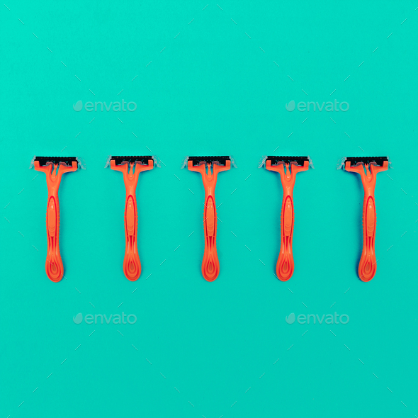 Razors Minimal design art gallery Stock Photo by EvgeniyaPorechenskaya