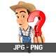 3D Farmer Holding a Question Mark Icon, Graphics | GraphicRiver