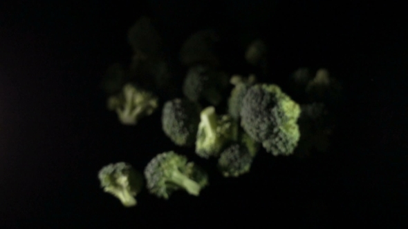 Broccoli Turning on Black Background, Stock Footage | VideoHive