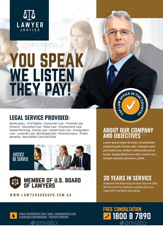 Law Firm and Legal Services Flyer, Print Templates | GraphicRiver