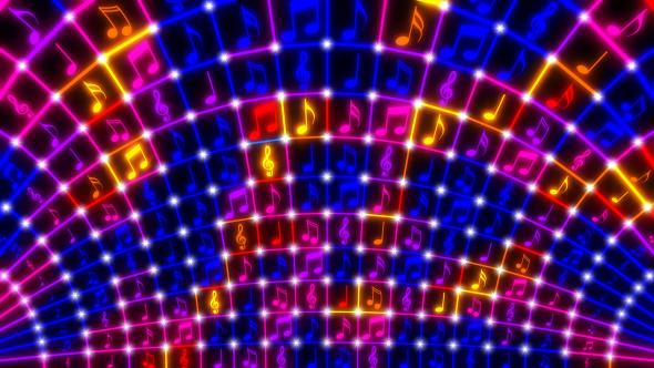 Flashing Color Music Notes, Motion Graphics | VideoHive