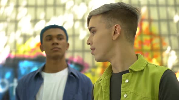 Modern Millennials in Fashionable Clothes Outdoors, Cool Teenagers ...