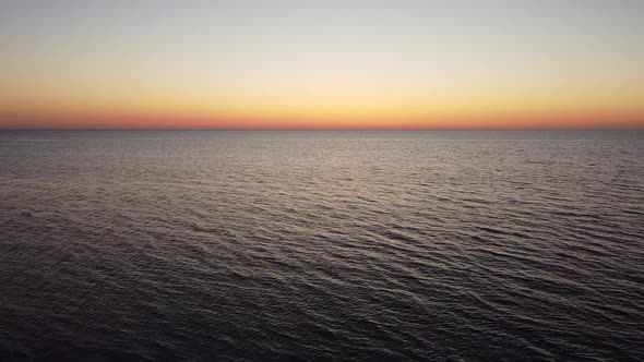 View of the Quiet Calm Sea with a Mesmerizing Sea Sunset the Sun Goes ...